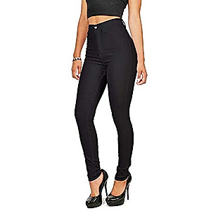 Andongnywell Women's Juniors High Rise Irresistible Denim Pants Jegging Stretch Skinny Jeans Trousers (Black,Small)