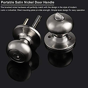 Knobonly Key Entry Door Locks with Same Keys, Front Door Knob, Exterior Door Handle for Storeroom/Bedroom/Bathroom Door, Satin Nickel Finish 4 Pack