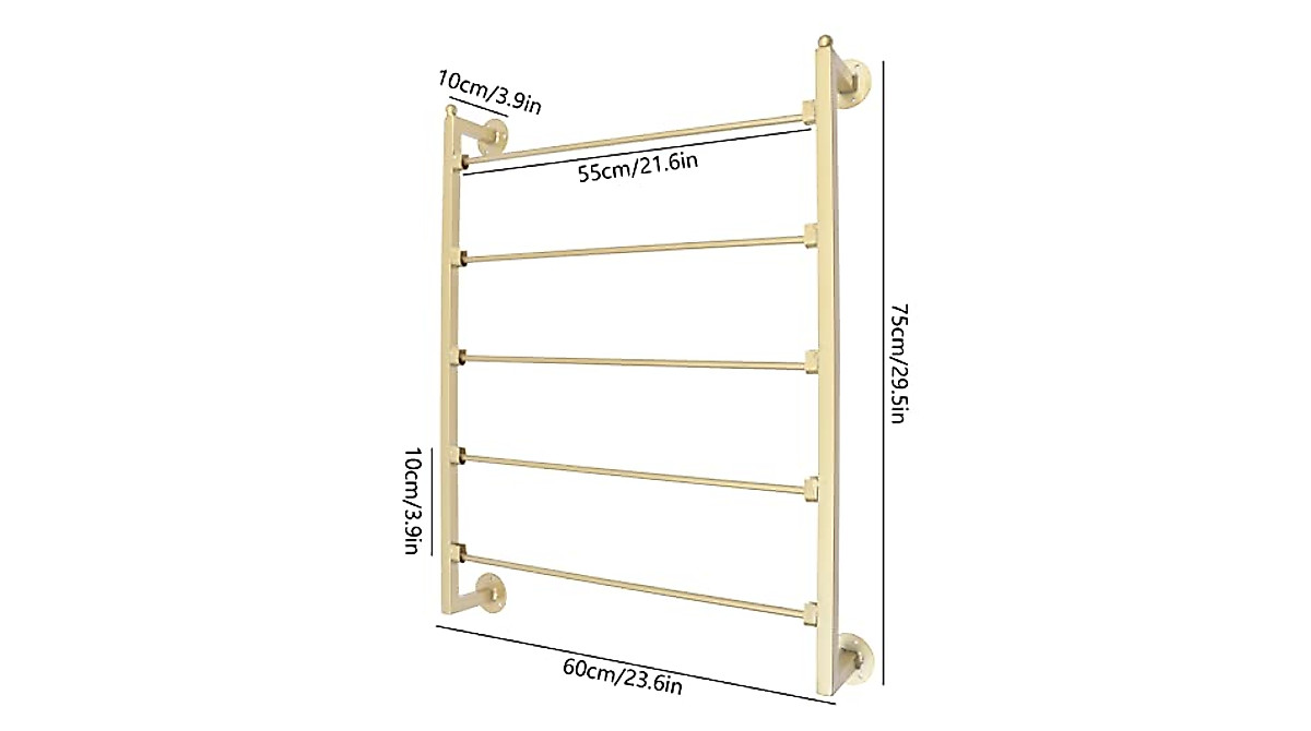 LGXSHOP Towel Rack, 5 Tier Hanging Towel Rack, Industrial Metal Wall ...