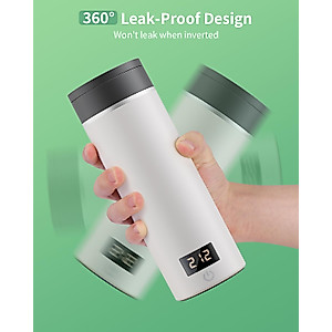 AIRMSEN Travel Electric Kettle with 6 Temperature Control, 4 Keep-Warm Modes - 500ml Portable Water Boiler Built-in 316 Stainless Steel - Mini Hot Water Kettle for Tea, Milk, Coffee - White