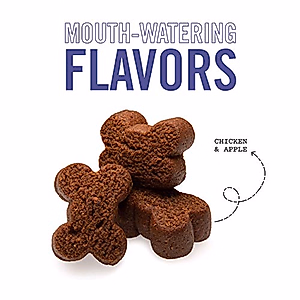 Three Dog Bakery Soft Baked Grain Free Meaty Woofers, Chicken and Apple Flavor, Premium Treats for Dogs, Brown, 1.62 Pound (Pack of 1)