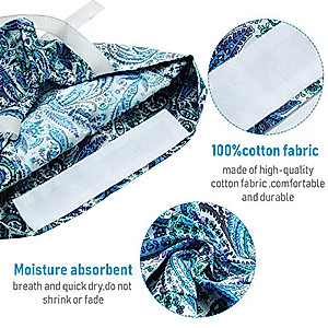 Geyoga 3 Pieces Adjustable Bouffant Hats with Buttons, Tie Back Hats with Sweatband for Women Men