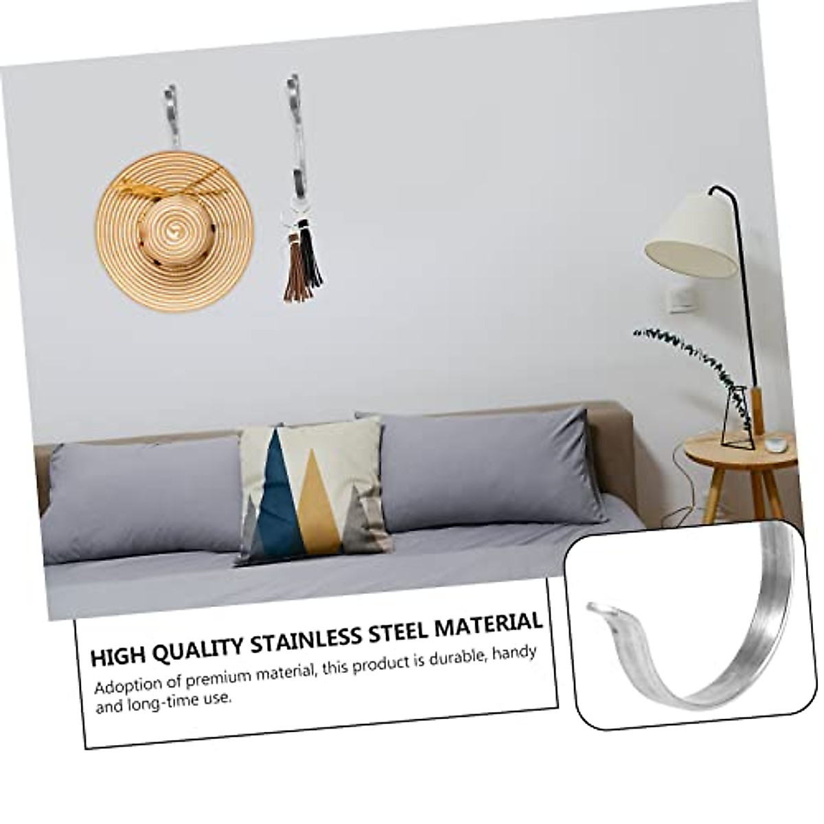 SECFOU 1 Pair Clothes Tool Storage Aluminum Hooks More Telescoping Hanging Organizer Pool for and Accessories Rakes Rod Poles Leaf Maintenance Vacuum Life Saver Fence Garden