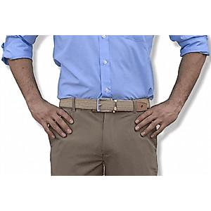 Nexbelt Braided Golf Belt with Ratchet Technology - Cut to Fit Braided Golf Belt for Men - PreciseFit Braided Stretch Golf Belt with 1 3/8" Width Strap - Tan