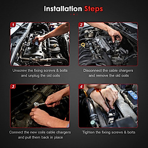 ALEGE Ignition Coil Set of 6 Coil Packs Replaces UF553 Replacement for Edge Flex Explorer Fusion Taurus MKS MKX MKT MKZ Sable 3.5L 3.7L