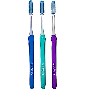 Colgate Slim Soft Ultra Compact Toothbrush, Extra Soft (Colors Vary) - Pack of 3