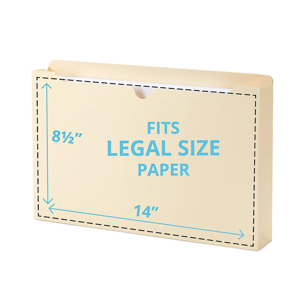 Blue Summit Supplies 2 Inch Manila File Jackets, Reinforced Straight Cut Tab, Heavy Duty 2 Inch Expansion Pocket, Legal Size, 50 Pack