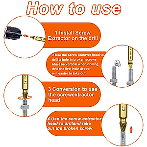 12 PCS Damaged Screw Extractor Set, 6 HSS 4341 Material Stripped Screw Kit and 6 Damaged Bolt Water Pipe Remover Set for Thread Broken Stud, Screw, Bolt, Water Pipe, Easy Take Out