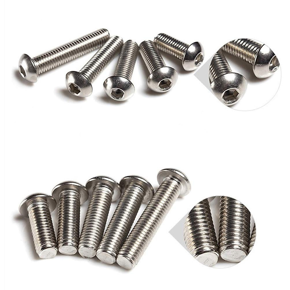 Guard4U 300Pcs Metric M2.5 304 Stainless Steel Button Head Hex Socket Cap Bolts Screws Nuts Assortment Kit- M2.5 x 4mm/ 6mm/ 8mm/ 10mm/ 12mm/ 14mm/ 16mm/ 18mm/ 20mm