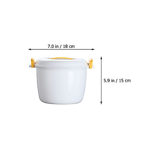 UPKOCH Microwave Rice Pots Microwave Rice Steamer Cooker Microwave Cooker Food Container Microwaveable Container for Vegetables Oatmeal Soup Chicken Pasta and More Yellow Micro Rice Cooker