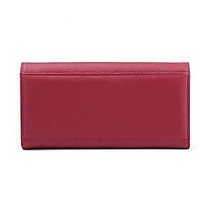 SXGJQ Genuine Leather Wallet for Women Coin Purse Female Long Clutch Phone Red Wallets (Color : Red)