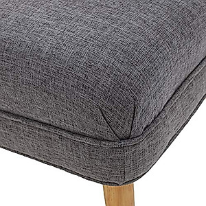 GDFStudio Christopher Knight Home Desdemona Mid-Century Modern Fabric Settee, Light Gray, Natural Finish