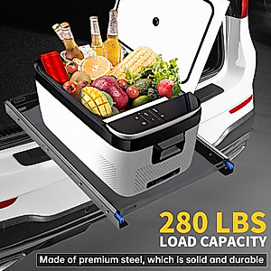 KUAFU Fridge Slide Compatible with 28 to 65L Fridges/Coolers, Universal Portable Vehicle Refrigerator Freezer Slide Mount, W/4 Buckle Straps, 280 LBS