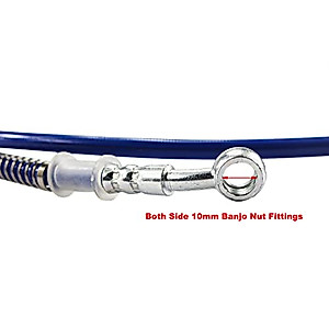 PRO BAT 86" Braided Hydraulic Brake Hose Line Pipeline For Chinese GY6 Scooter ATV Dirt Bike Go Kart 10mm Banjo Ends RED