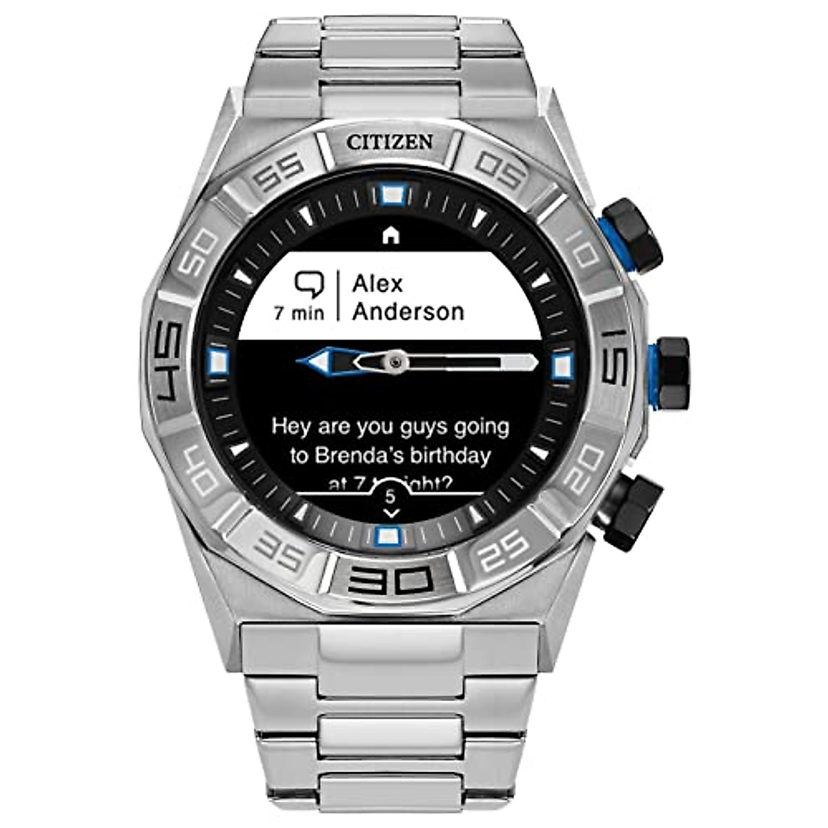 Citizen CZ Smart Gen 1 Hybrid smartwatch 44mm, Continuous Heart Rate Tracking, Fitness Activity, Golf App, Displays Notifications and Messages, Bluetooth Connection, 15 Day Battery Life