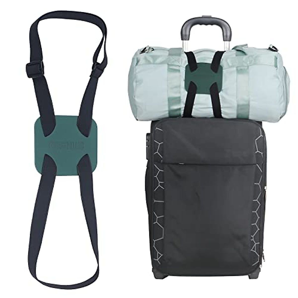 Luggage Straps Bag Bungees for Add a Bag Easy to Travel Suitcase Elastic Strap Belt (Green)