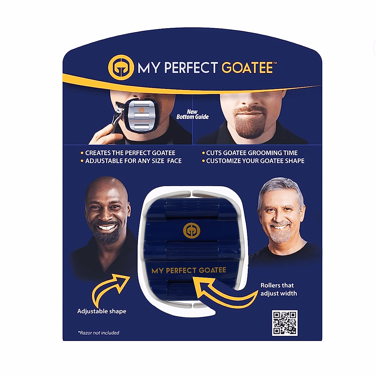 My Perfect Goatee® Shaving Template - Create a Perfectly Shaped Goatee Every Time - Adjustable Reduces Shaving Time - Shape Goatee and Circle Bead (Version 1.1)