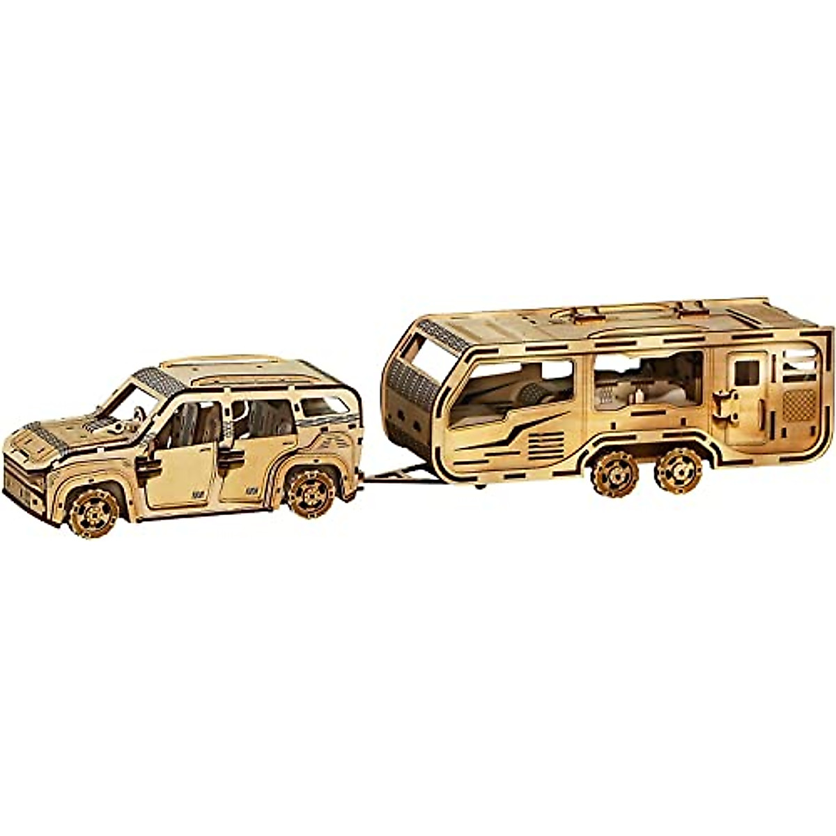 Wooden Models, 3D Wooden Jigsaw Puzzle DIY Model Building Kits,Truck Puzzle for Adults Model Building Kit-Gift for Birthday/Father's Day (Color : Shotgun Rubber Band Gun) (Color : Limousine)