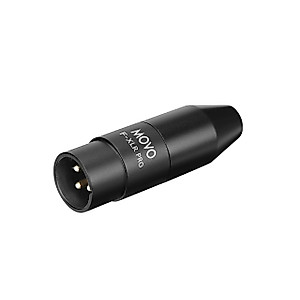 Movo FXLR-PRO 3.5mm (TRS) Mini-Jack Female Microphone Adapter to 3-pin XLR Male Connector with Integrated Phantom Power Converter