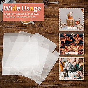 CZWESTC 30 Pack Rectangle Plastic Favour Boxes，4x4x1.2inch Clear Boxes for Treats, Cookie, Chocolate, Sugar, Wedding, Christmas Party, Festival Gift Packaging