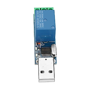 Liyeehao MCU PC USB Control Relay Board, High-Performance Microcontroller Chips, Manual Operation, USB Control Relay Module, Silver Contact, Mount, 1A, 3 Terminals, 1 Second Jog