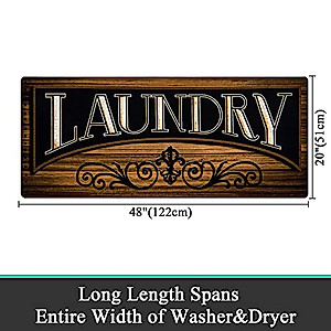 Pauwer Farmhouse Laundry Room Rugs Runner 20"x48" Non Slip Waterproof Laundry Mats Kitchen Floor Carpet Durable Cushioned Natural Rubber Foam Area Rug for Laundry Room Kitchen Bathroom