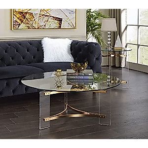 Acme Furniture Sosi Coffee Table, Gold Clear