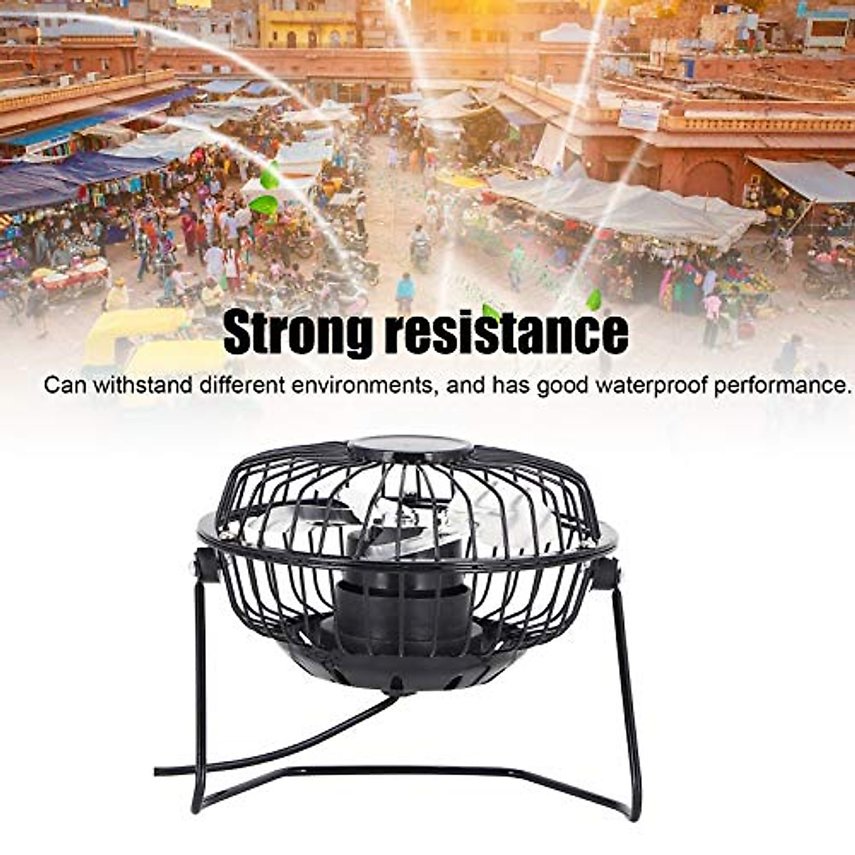 Oreilet 10W Solar Panel Powered Fan, RVs Outdoor Breeding Solar Powered Fan Ventilator, Waterproof Solar Energy Cooling Fan with 4 x Suction Cup, Photovoltaic Solar Panel for Chicken Pet House