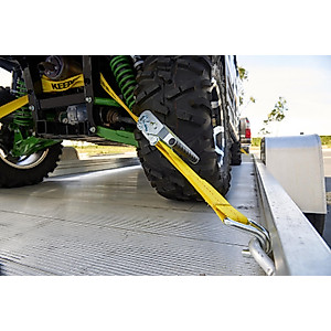 HAMPTON PROD Keeper - 2" x 16' Heavy Duty Ratchet Tie-Down with Double J-Hooks - 3,333 lbs. Working Load Limit and 10,000 lbs. Break Strength