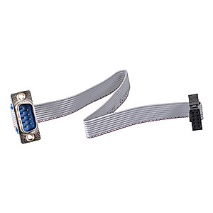 uxcell IDC Wire Flat Ribbon Cable DB9 Male to FC-10 Female Connector 2.54mm Pitch 20cm Length, 2pcs