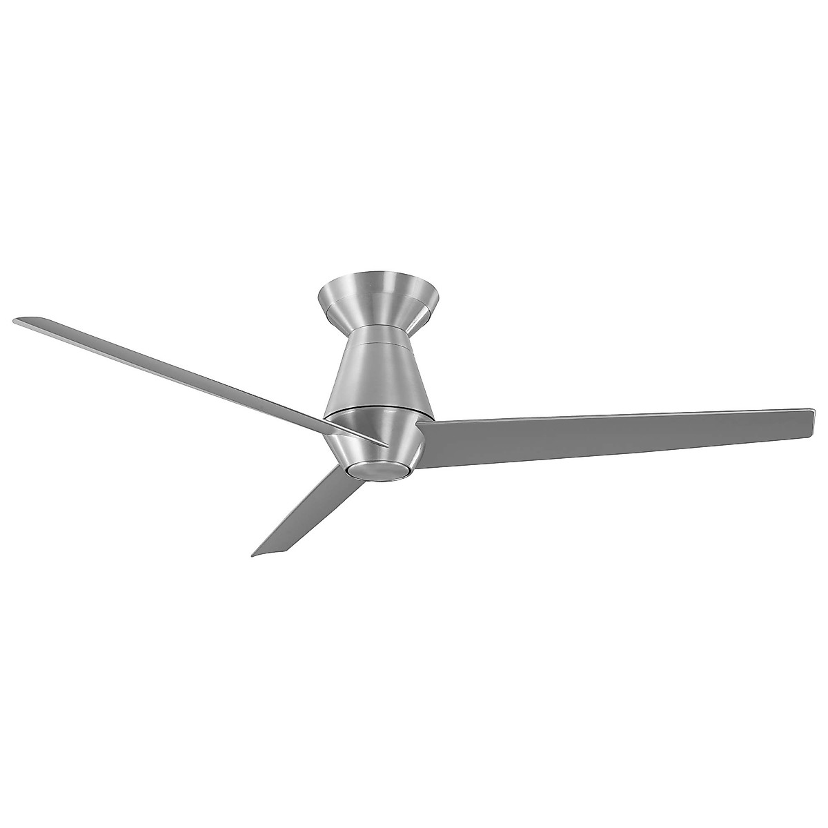 Slim Smart Indoor and Outdoor 3-Blade Flush Mount Ceiling Fan 52in Brushed Aluminum with 3000K LED Light Kit and Remote Control works with Alexa, Google Assistant, Samsung Things, and iOS or Android App