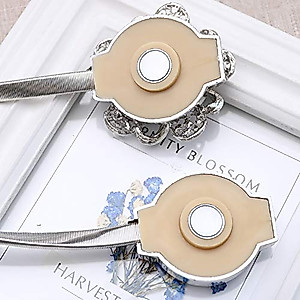 JQWUPUP Magnetic Curtain Tiebacks, Luxury Crystal Blossoms Drapery Holdbacks - Decorative Curtain Tie Backs Clip for Sheer and Blackout Panels (2 Pieces, Gold Yellow)