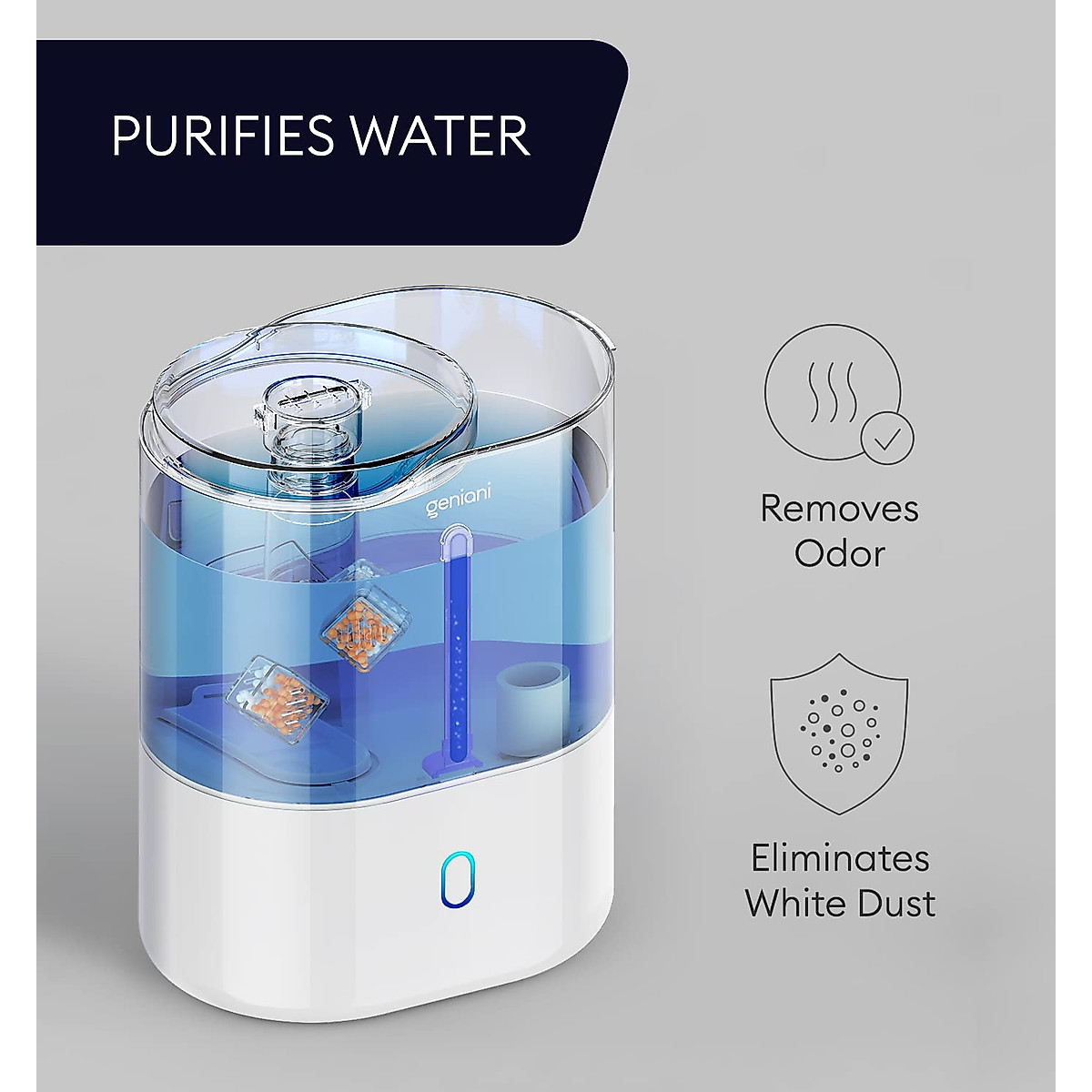 Humidifier Water Cartridge (5-Pack) Compatible with LEVOIT, GENIANI, EVERLASTING, Universal Humidifier Cleaner, Demineralization Cleaning Cartridges - Water Replacement Tablets