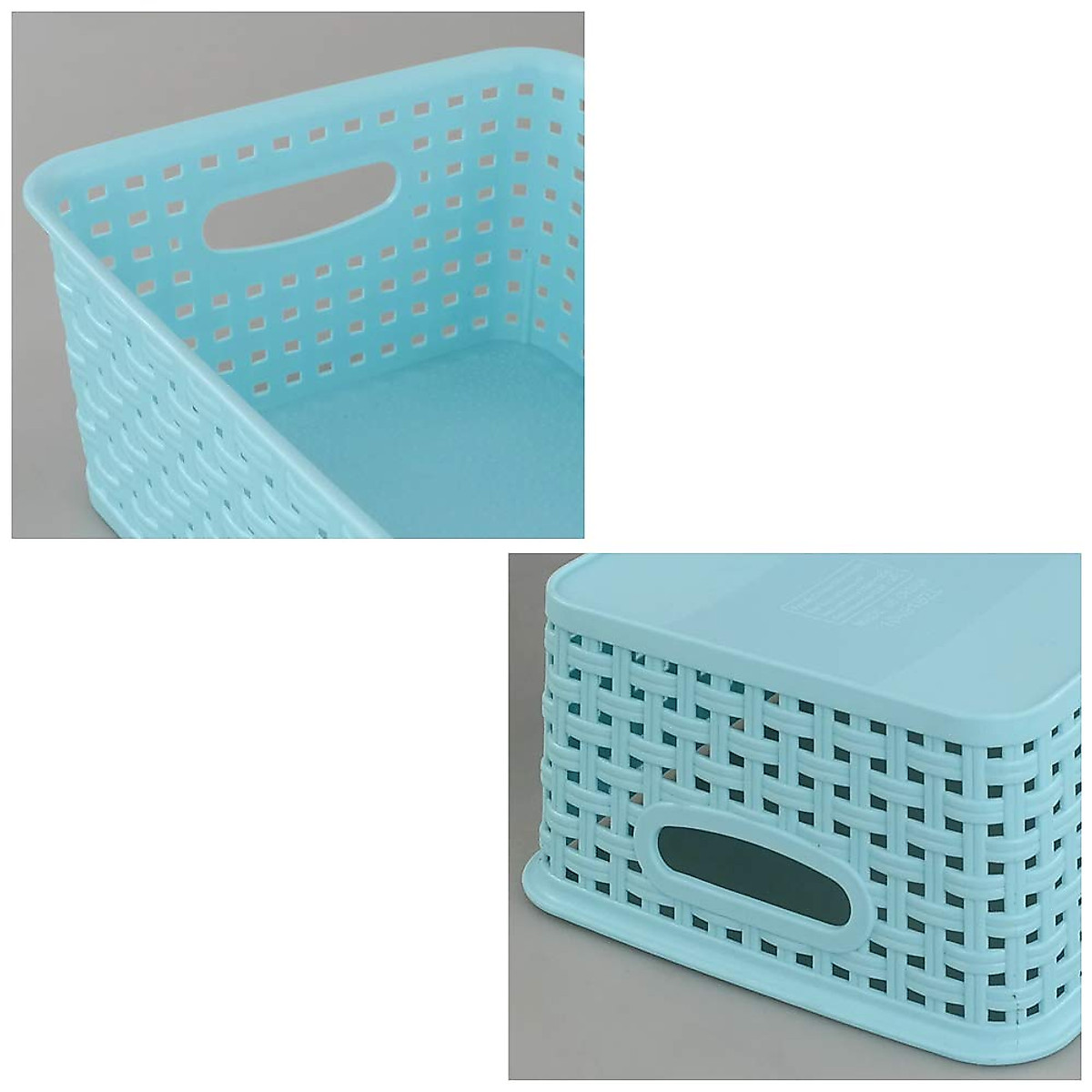 Kekow Plastic Storage Baskets for Bathroom, Beauty and Closets Organization, 6-Pack