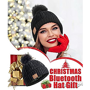 ChenFec Bluetooth Hat, Wireless Bluetooth Beanie Hat 5.0 Women Men Winter Knitted Hat Trendy Cap