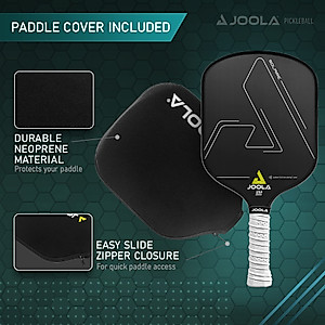 JOOLA Solaire Professional Pickleball Paddle with Carbon Friction Surface - Ideal Spin, Power, & Control - Racket with Reactive Polypropylene Honeycomb 14mm Core - Paddle Cover Included
