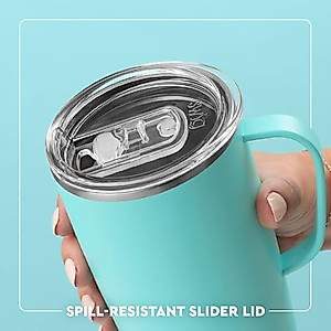 Swig Life 22oz Travel Mug, Insulated Tumbler with Handle and Lid, Cup Holder Friendly, Dishwasher Safe, Stainless Steel, Travel Coffee Cup, Insulated Mug with Lid (Bella Rosa)