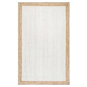 ROYAL ARTS & CRAFTS 2x3, 3x5, 4x6, 5x7, 6x9, 8x10, 9x12, 10x14 Ft. Indian Braided Natural Jute Rug Area Rug/ Home Decor Rug/ Jute Rug/ Home and Living Rug/ Hall Rug (2x3 Ft Area Rug), White
