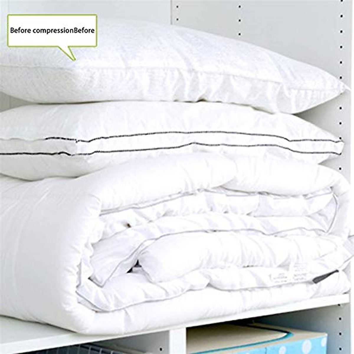 YFQHDD 9Pcs Thickened Vacuum Storage Bag, Reusable Blanket Quilt Storage Bag 4 Large 4 Medium with Hand Pump