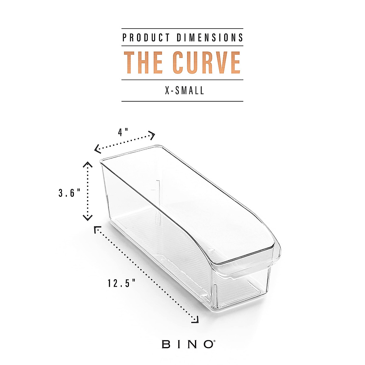 BINO | Plastic Storage Bins, Small | THE CURVE COLLECTION | Multi-Use Organizer Bins | Storage Containers Kitchen, Pantry and Home Organization | Fridge Organizers | Pantry Organization and Storage