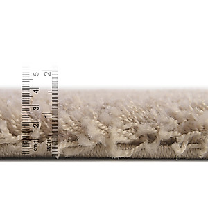 Rugs.com - Über Cozy Solid Shag Collection Rug – 5' x 8' Taupe Shag Rug Perfect for Bedrooms, Dining Rooms, Living Rooms