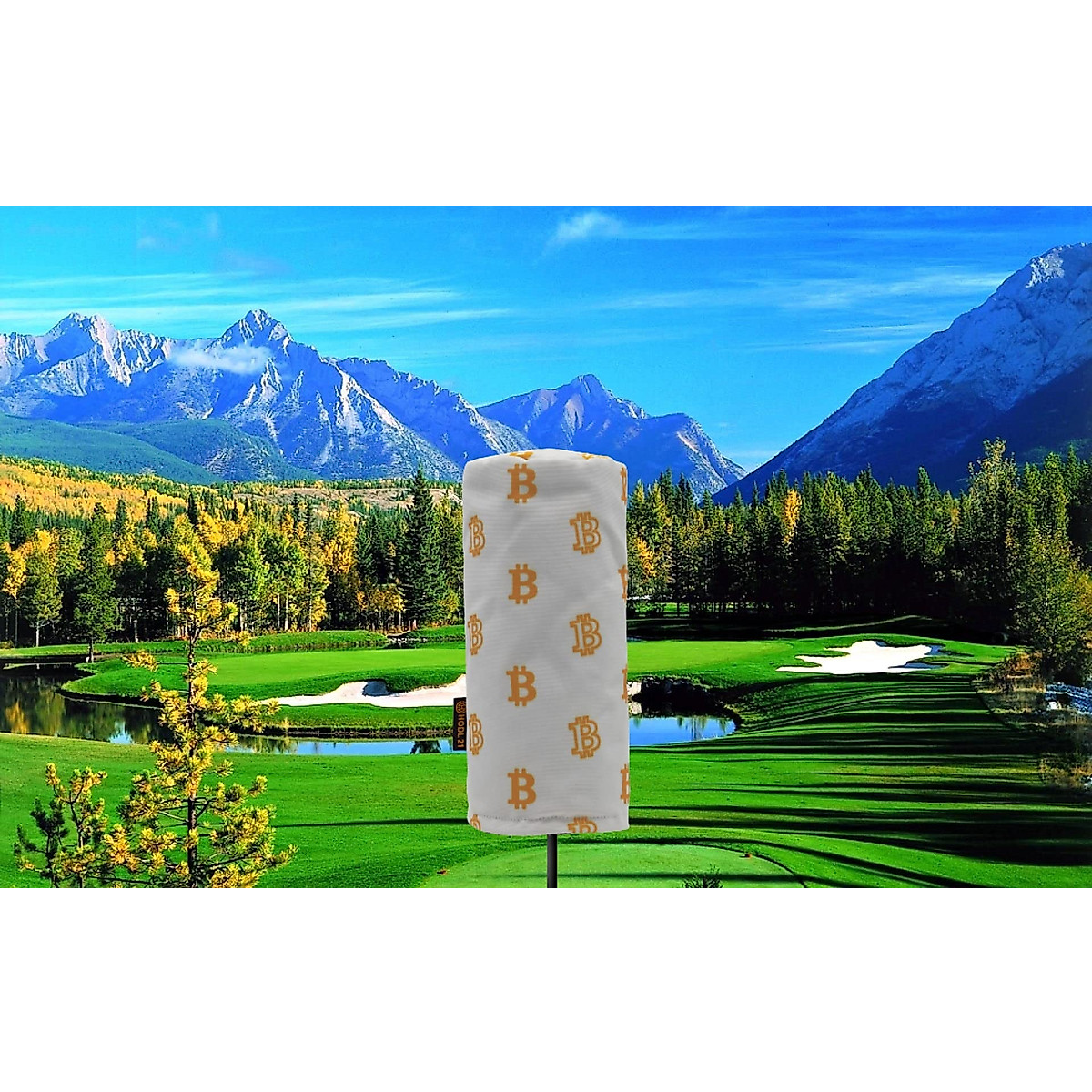 Golf Club Driver Headcover- Premium Bitcoin Barrel Style Golf Driver Head Covers- Durable Golf Club Cover Fits Most Drivers- Protective Golf Driver Head Cover for up to 460 cc Driver Woods