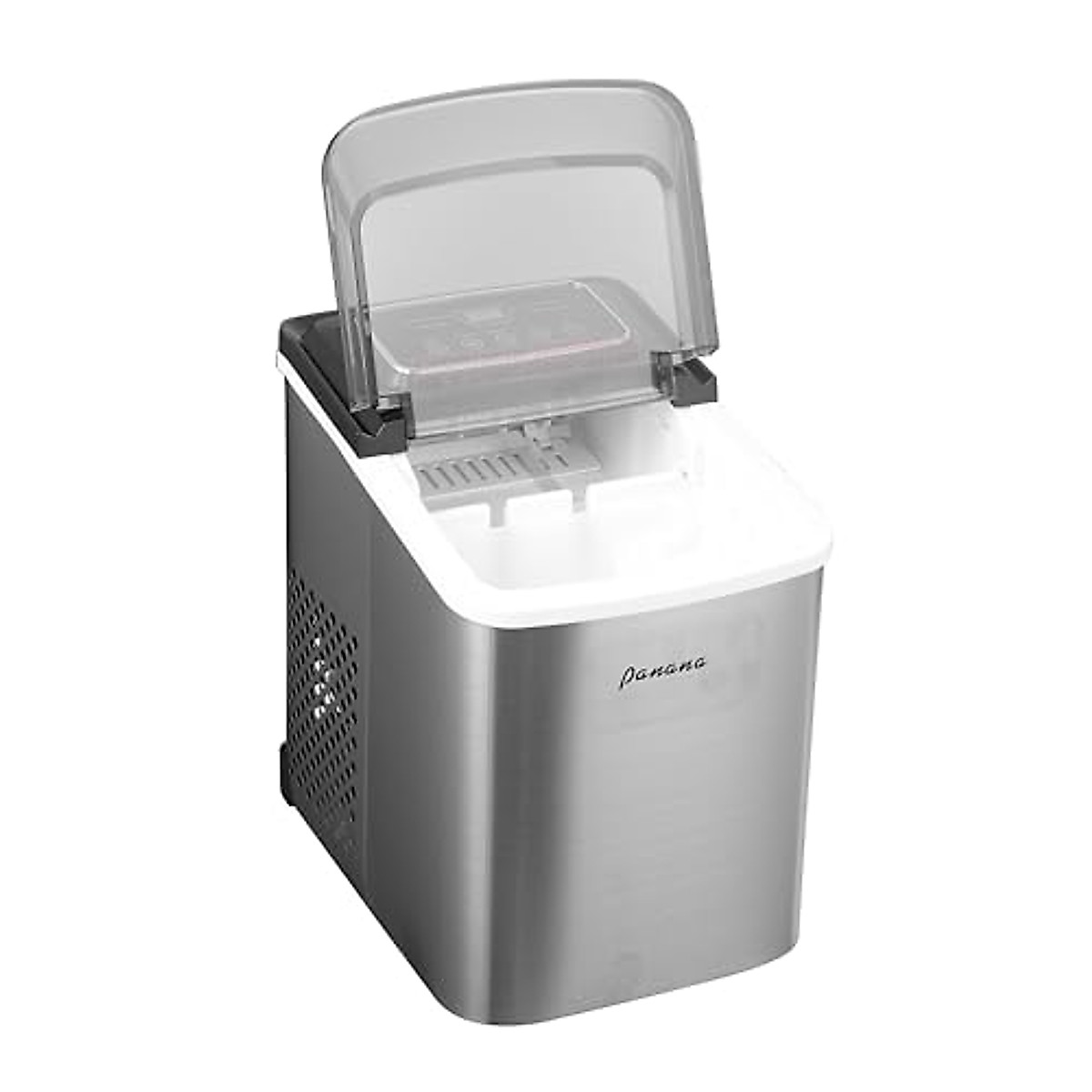 Panana Smart Countertop Ice Makers,Automatic Clean,Portable Ice Maker 9 Cubes Ready in 7-10min,26lbs/24H,for Home Kitchen Party Camping,Silver