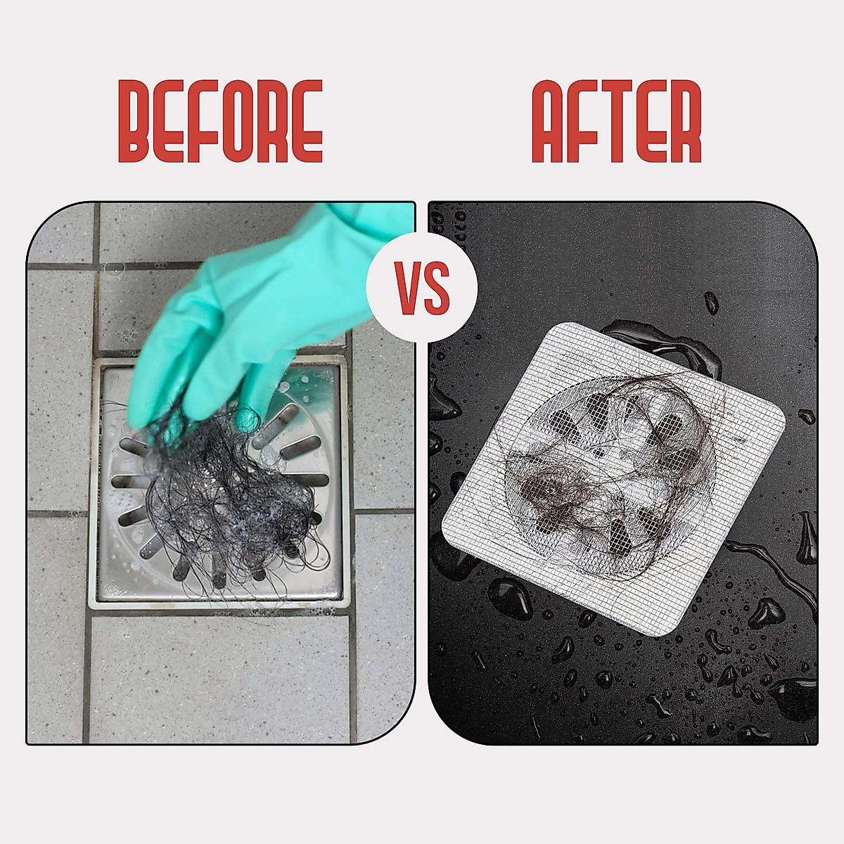 Generic Tress Trap - Disposable Drain Mesh Stickers, Hair Catcher for Bathroom & Bathtub - Sink Drain Strainer, Bathtub Hair Catcher for Drain, Easy to Use & Replace Shower Hair Drain Catcher (80)