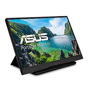 ASUS ZenScreen 15.6” Portable USB Monitor - Narrow Bezel, Micro USB, USB-powered External Monitor, Tripod Mountable, Protective Sleeve, Travel Monitor For Laptop & Macbook - MB165B, 1366 x 768 Pixels