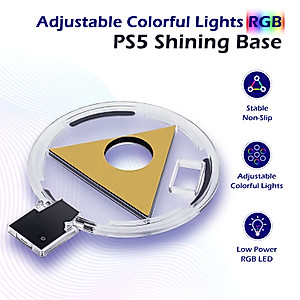 Mcbazel RGB LED Console Stand for PS5, Adjustable Console Base Vertical Stand with 4 Light Modes for PlayStation 5 Console (NOT for PS5 Slim)