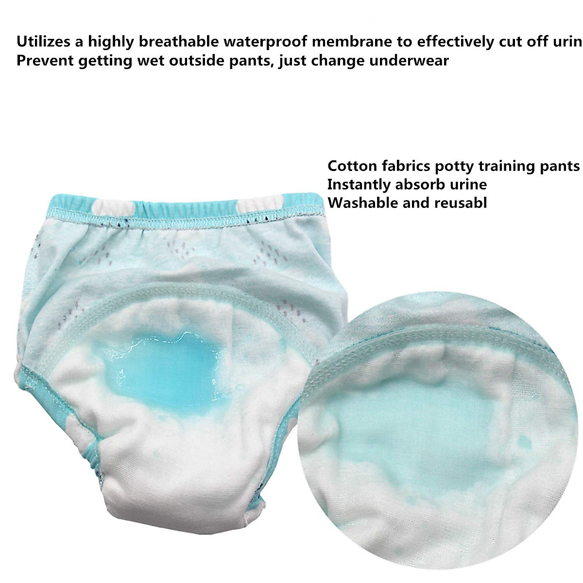 4 Pack Baby Toddler Potty Training Pants Layered Cotton Training Underwear for Toddlers Girls Boys (12-18 Months, B)