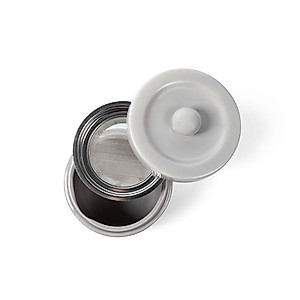 CYPRESS SUNRISE Bacon Grease Saver with Strainer - 32oz Ceramic Container for Kitchen Holds Bacon Fat Drippings Oil for Reuse - Keeper Can Hold Cooking Frying Oil - Dishwasher Safe