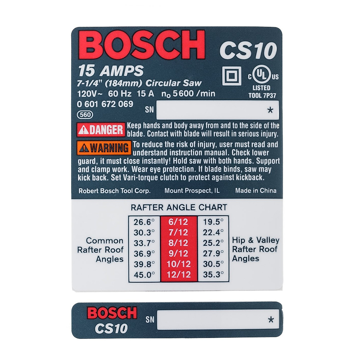 Bosch Parts 1619X02049 Nameplate-SO
