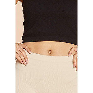 Urban Look Super Stretch Body Enhancing Workout Yoga Biker Shorts (Small/Medium, Short Nude)